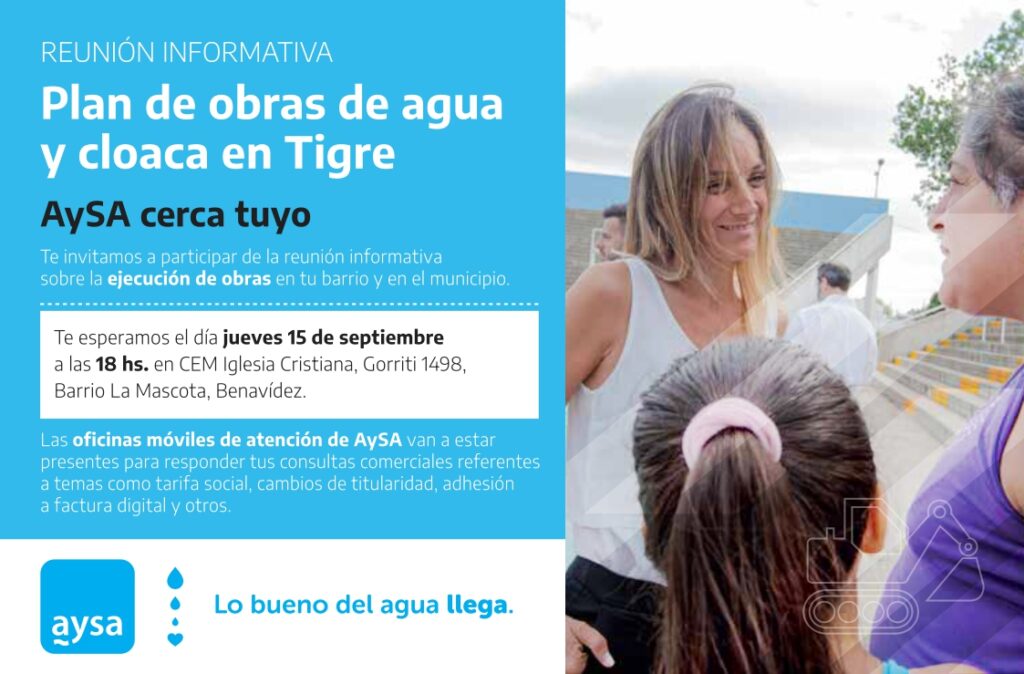 Tigre: AYSA presenta su plan de obras para Benavidez