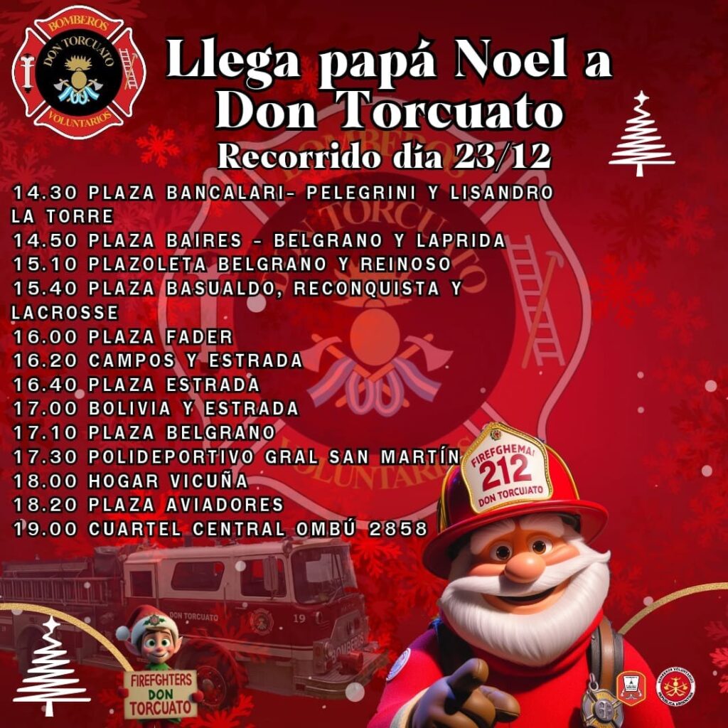Tigre: Papá Noel recorre Don Torcuato este sábado, conocé el recorrido